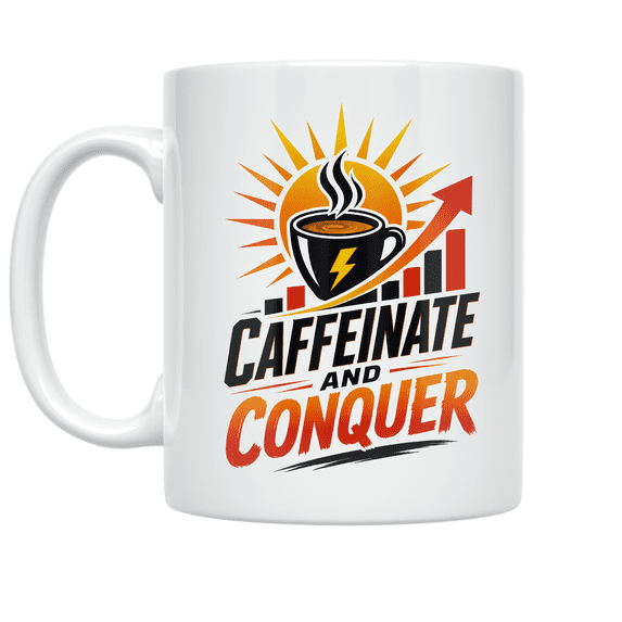 Caffeinate and Conquer - Entrepreneur Motivation - 11 oz Ceramic Coffee ...