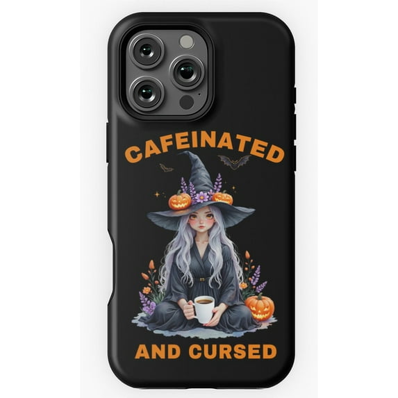 Caffeinated and Cursed Funny Quote Design Stylish Phone Case Compatible ...