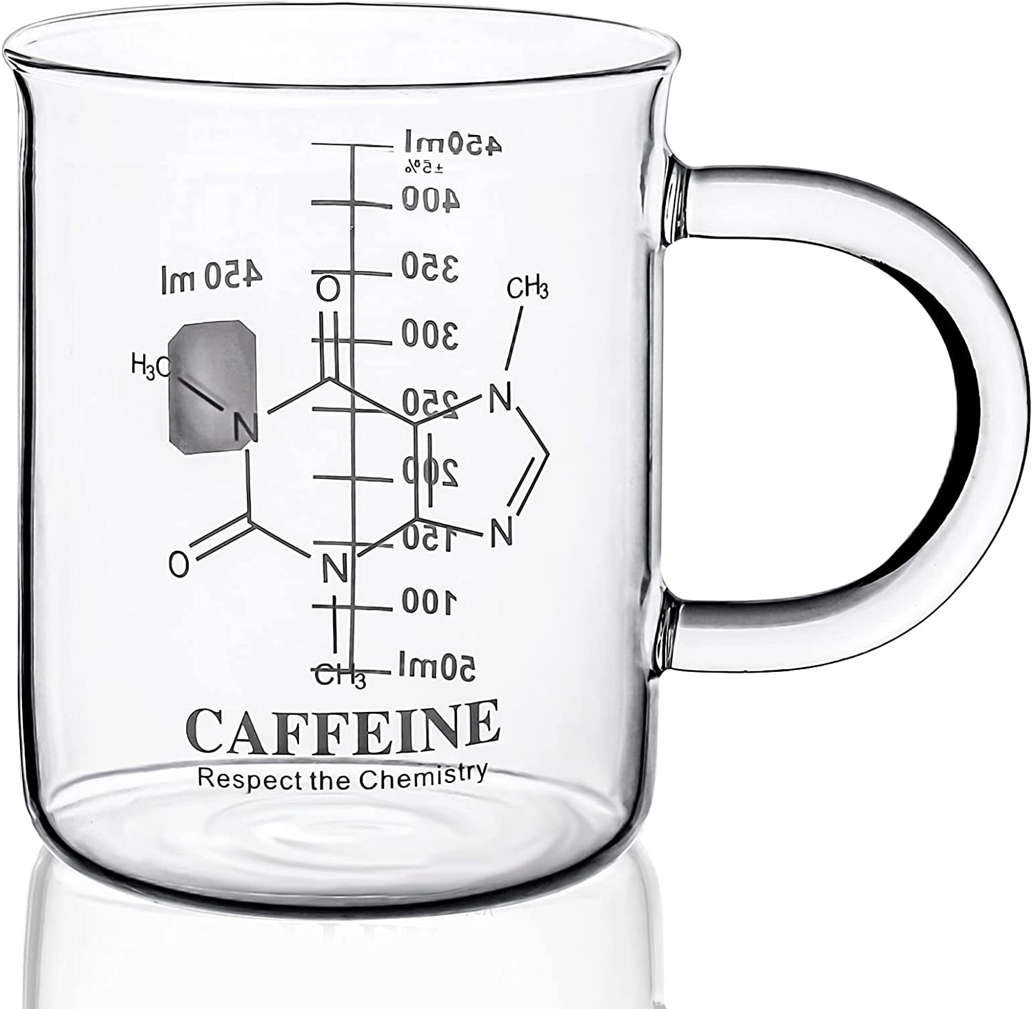 caffeine beaker mug, chemistry coffee mug 16 oz borosilicate glass ...