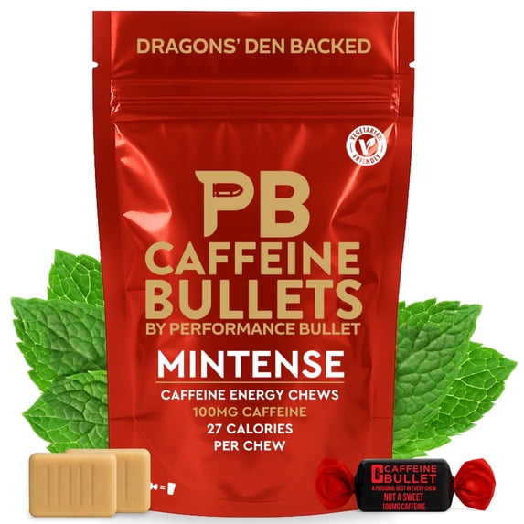 Caffeine Bullet Mint Caffeine Chews 100mg Caffeine per Chew, 80 Chews ...