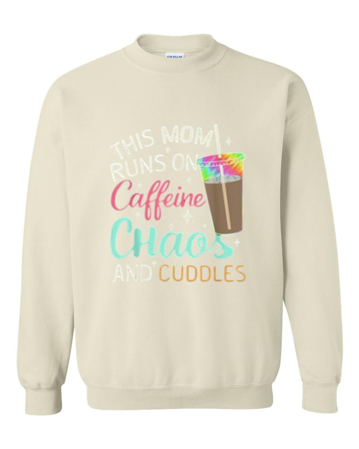 Caffeine Chaos Cuddles Mom Life Colorful Bold Statement Sweatshirt, for ...