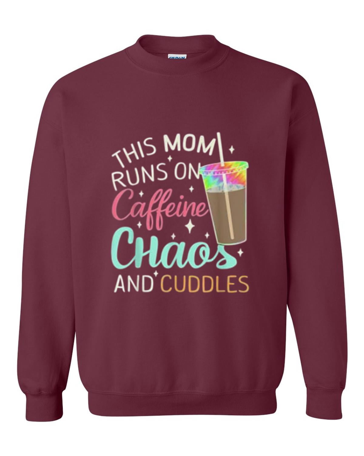 Caffeine Chaos Cuddles Mom Life Colorful Bold Statement Sweatshirt, for ...