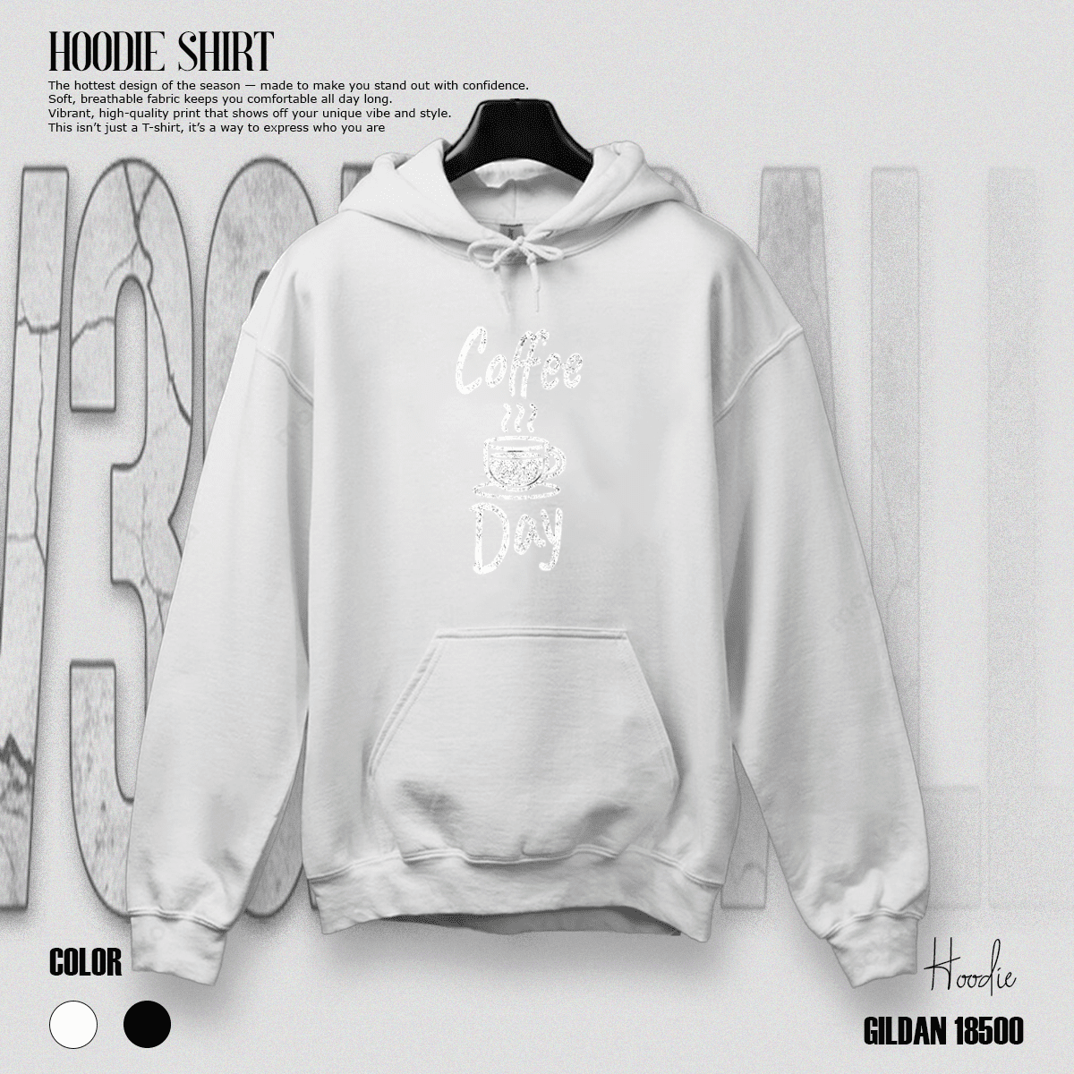 Caffeine Coffee Lover Funny Saying Graphic For Coffee Fan Gift Hoodie ...