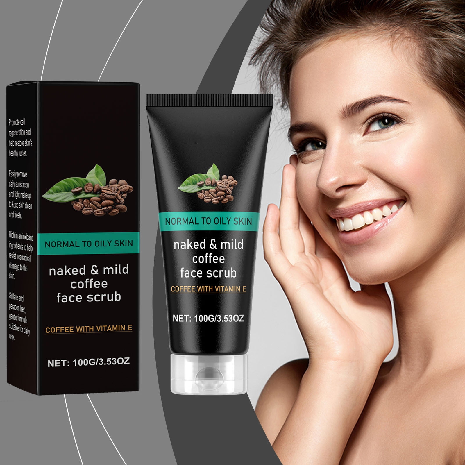 Caffeine Face Cleanser Exfoliating Facial Wash | Deep Pore Cleanser for ...