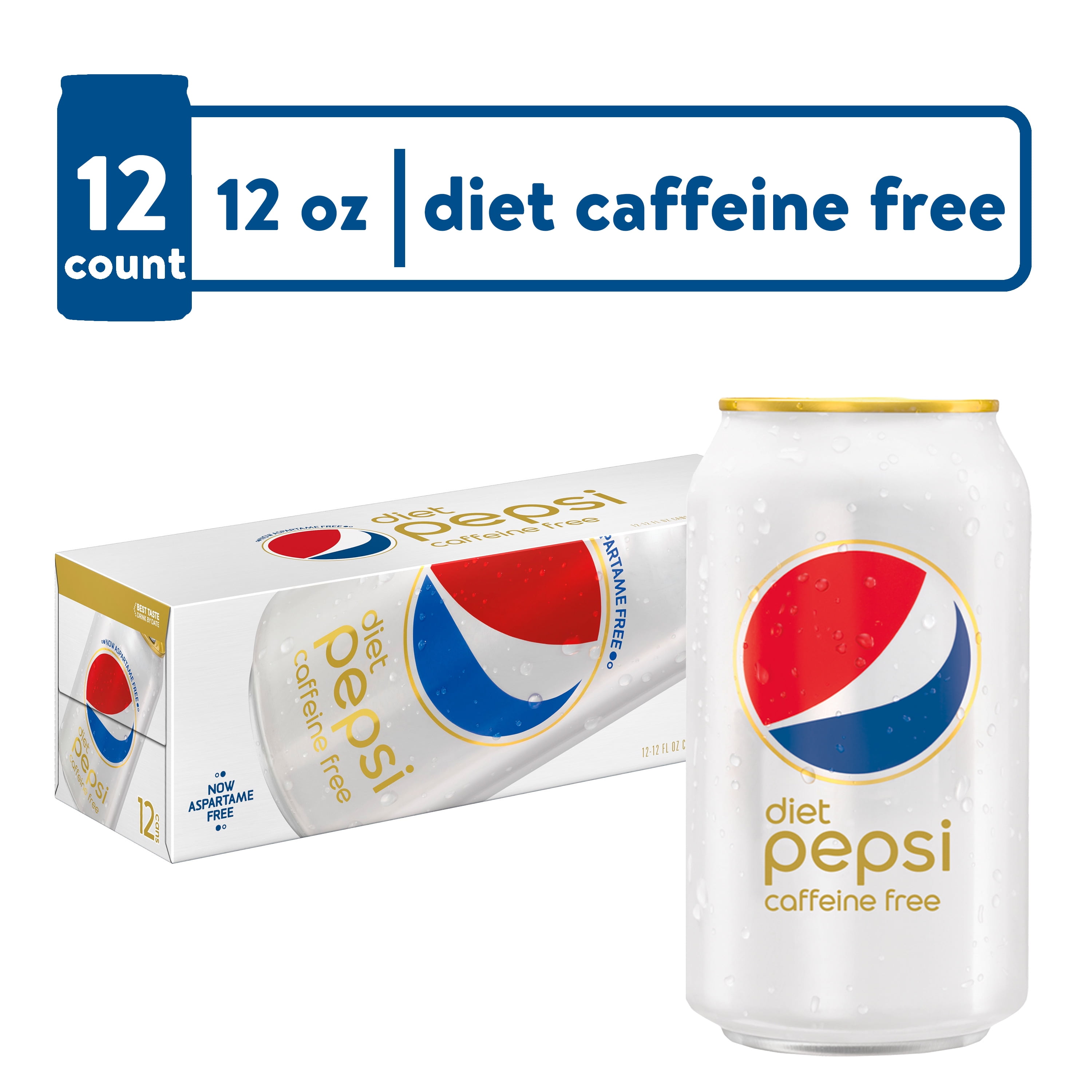 Diet Pepsi Caffeine Free, 12 fl oz, 12 Pack Cans - Walmart.com