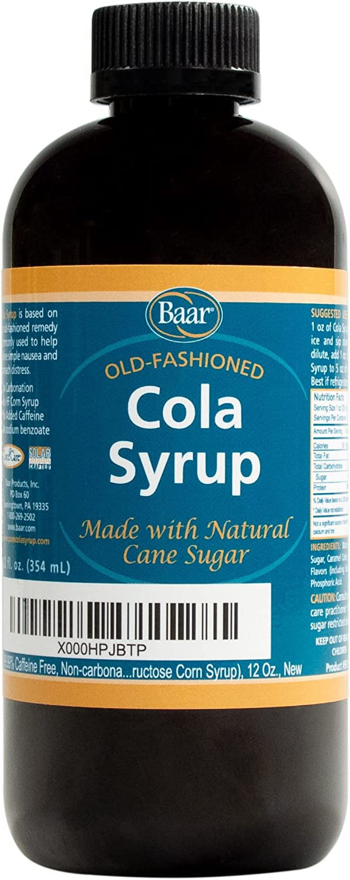 Caffeine Free, Non-carbonated Cola Syrup with Pure Cane Sugar (No High ...