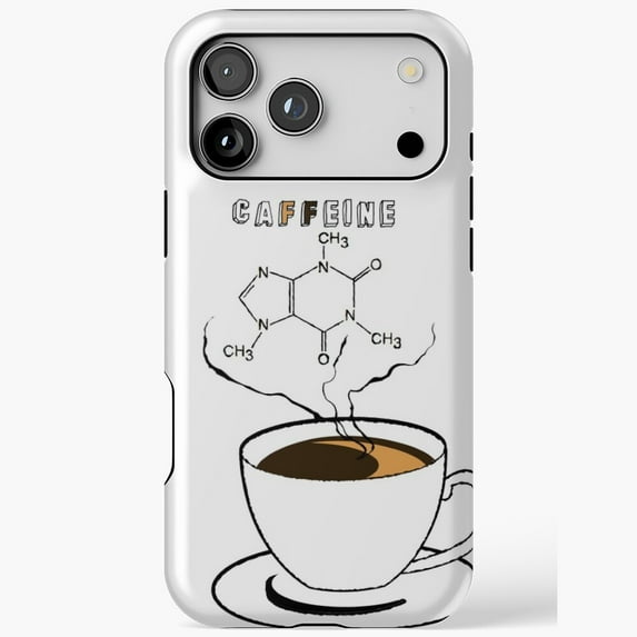 Caffeine Funny Coffee Quote Minimal Art Phone Case Compatible iPhone 17 ...