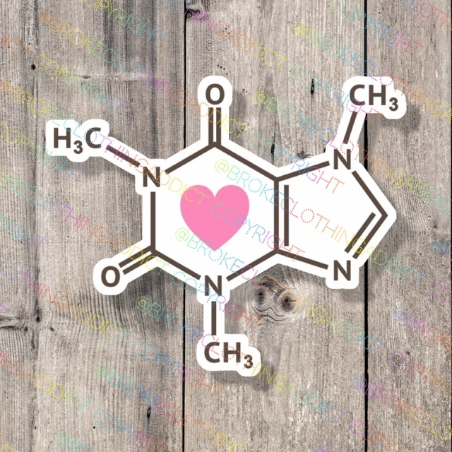 Caffeine Molecule Coffee Vinyl Sticker Laptop Sticker Water Bottle ...
