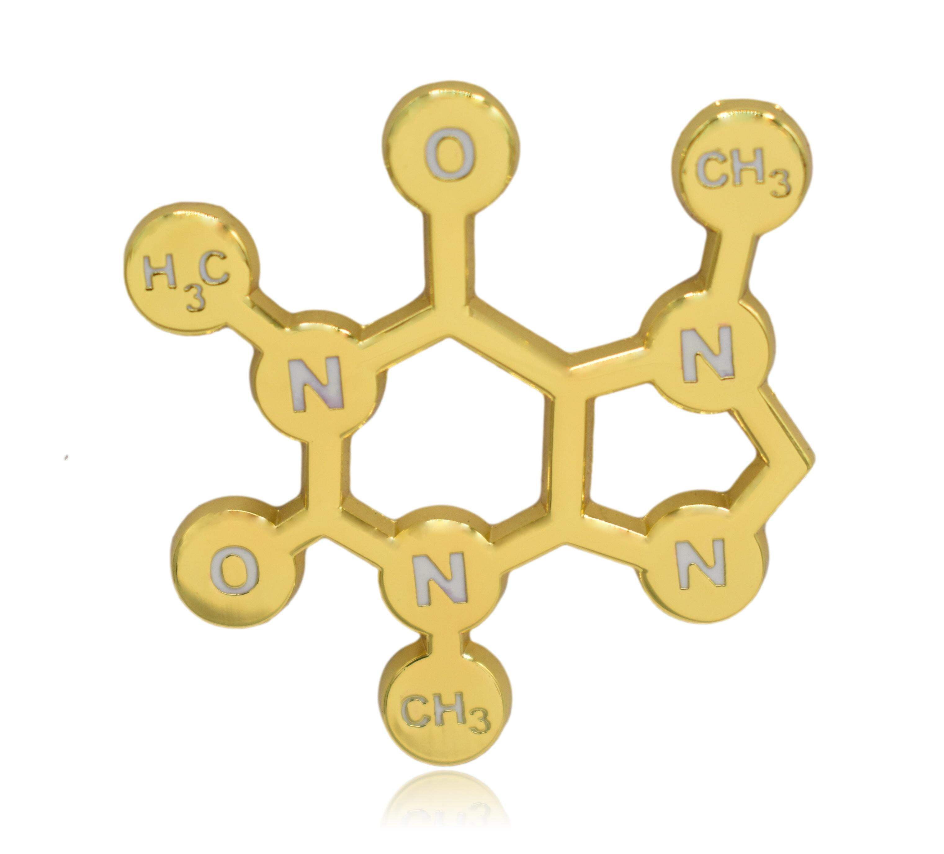 Caffeine Molecule Enamel Pin | Clayton Jewelry Labs - Walmart.com