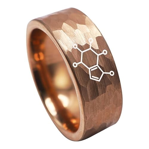 Caffeine Molecule Engraved Ring, Gift For Coffee Lover, Barista Ring ...