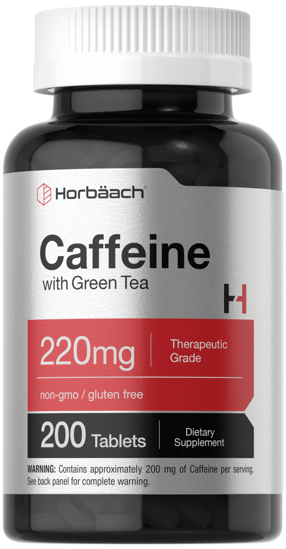 Horbaach, Caffeine Pills, 200mg with Green Tea, 200 Tablets - Walmart.com