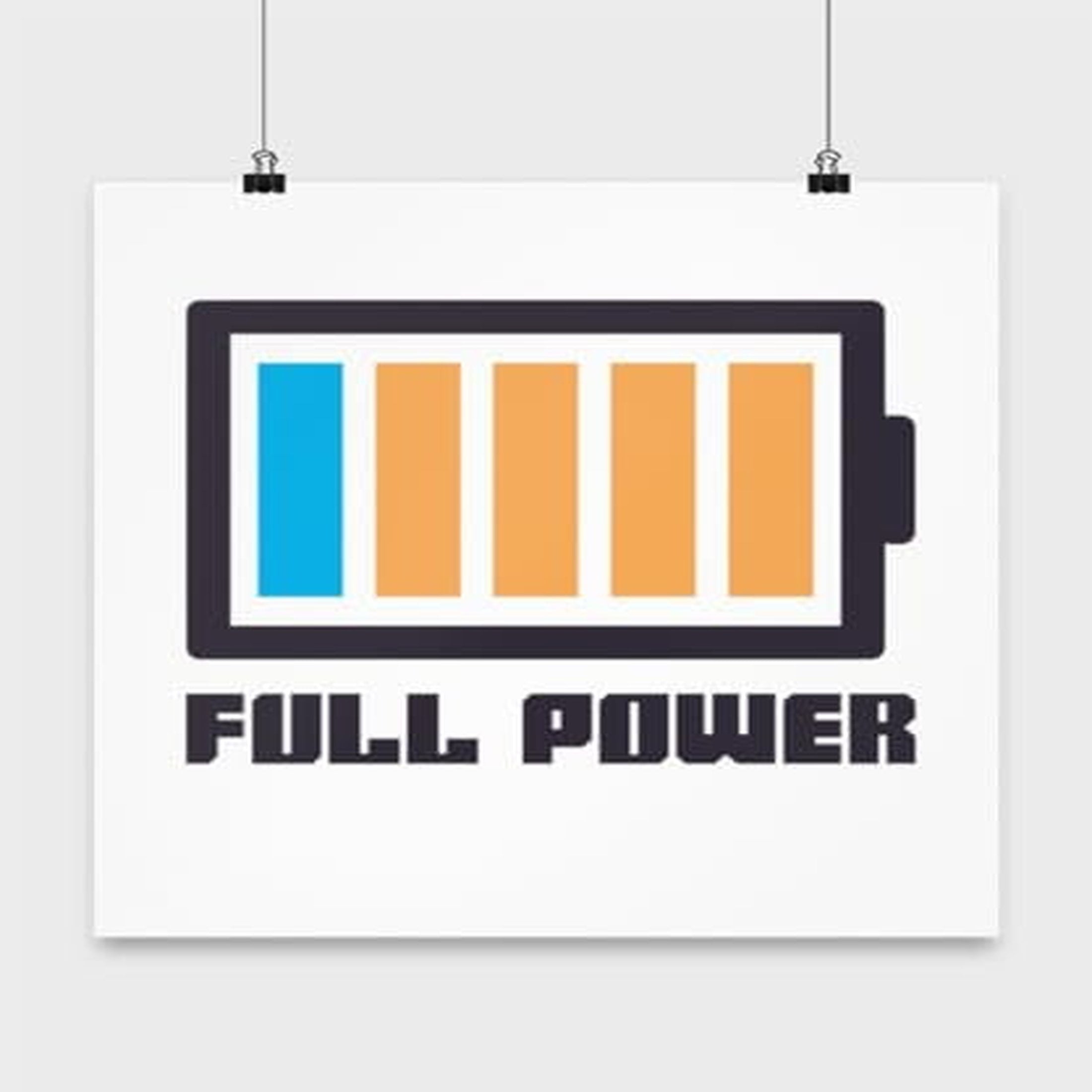 Caffeine Poster, Full Power Battery, Energized Wall Art Gift, White ...
