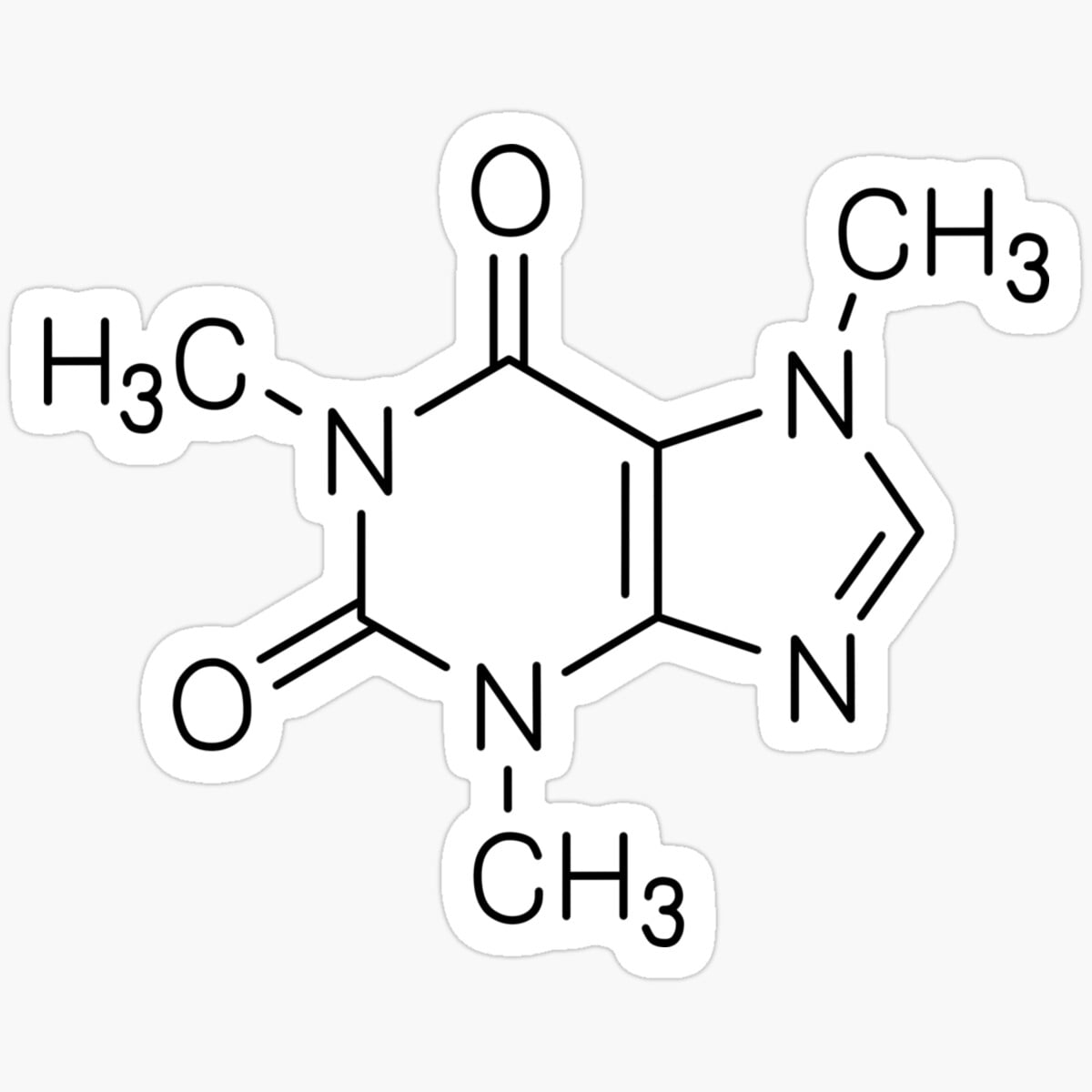 Caffeine Sticker. Gift For You - Decorate Laptops, Water Bottles, And ...