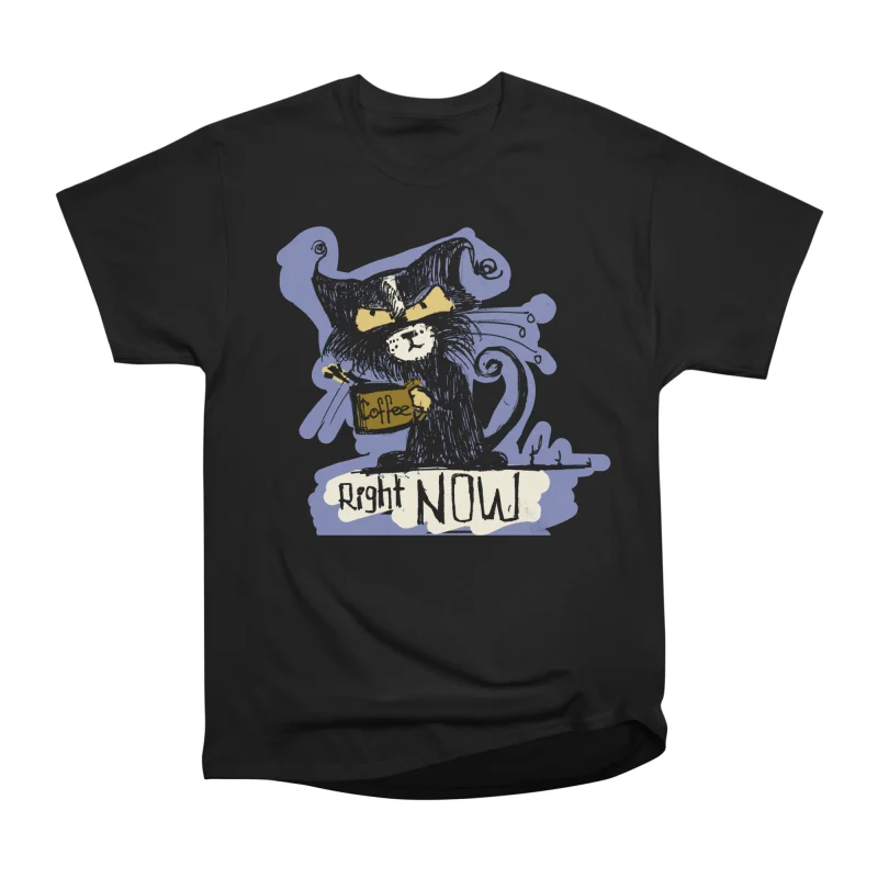 Caffeine addict cat screams coffee right now T-Shirt Tee Gift For Him ...