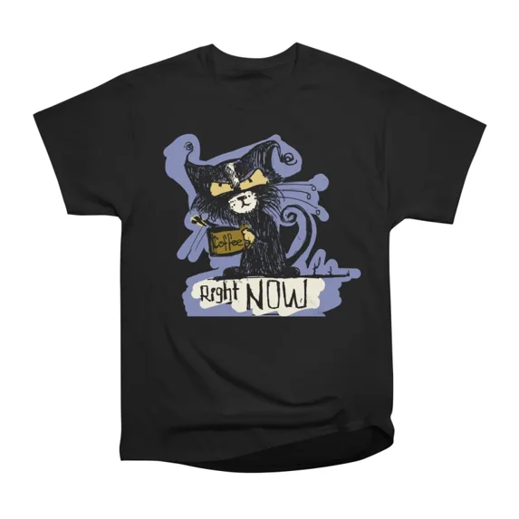 Caffeine addict cat screams coffee right now T-Shirt Tee Gift For Him ...