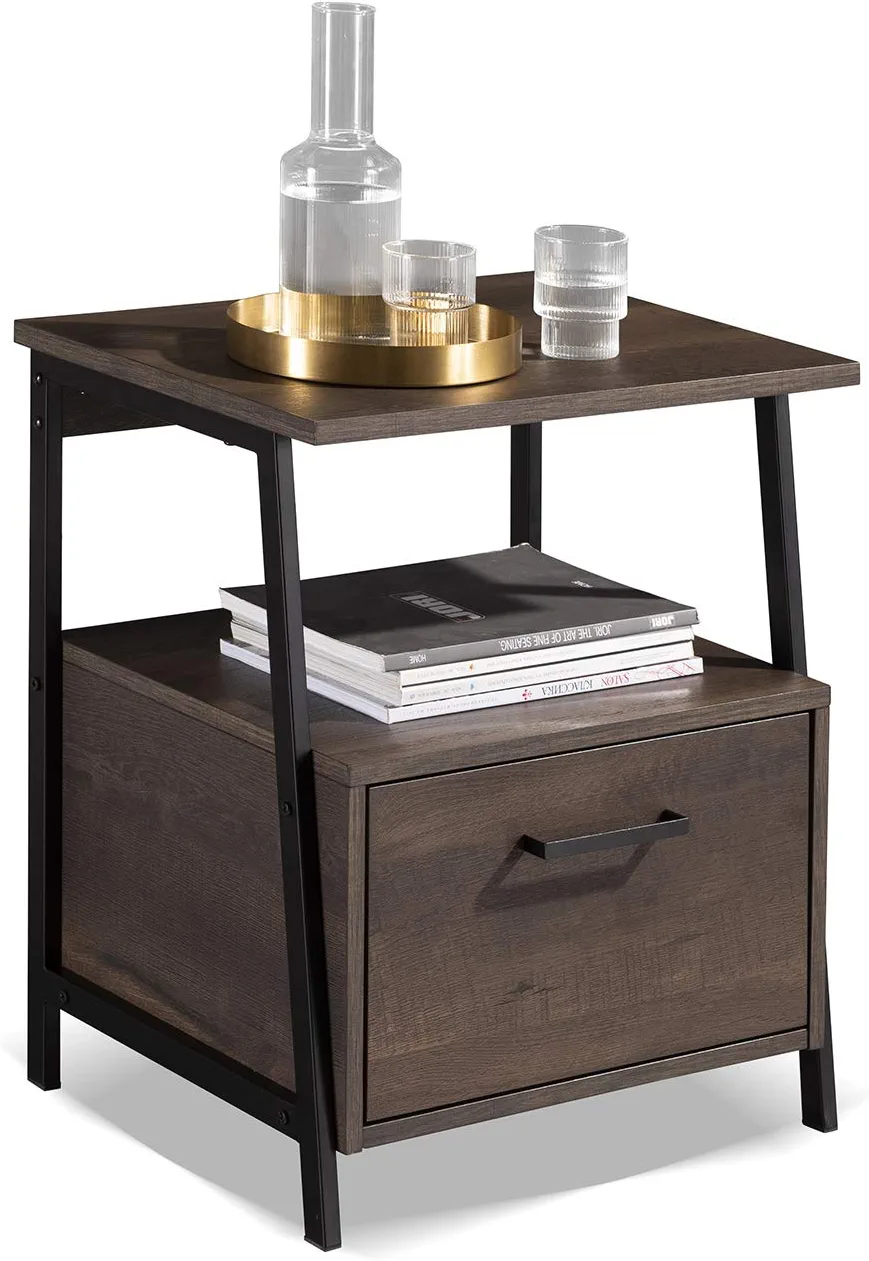 Caffoz Home End Table, Smoky Oak - Walmart.com