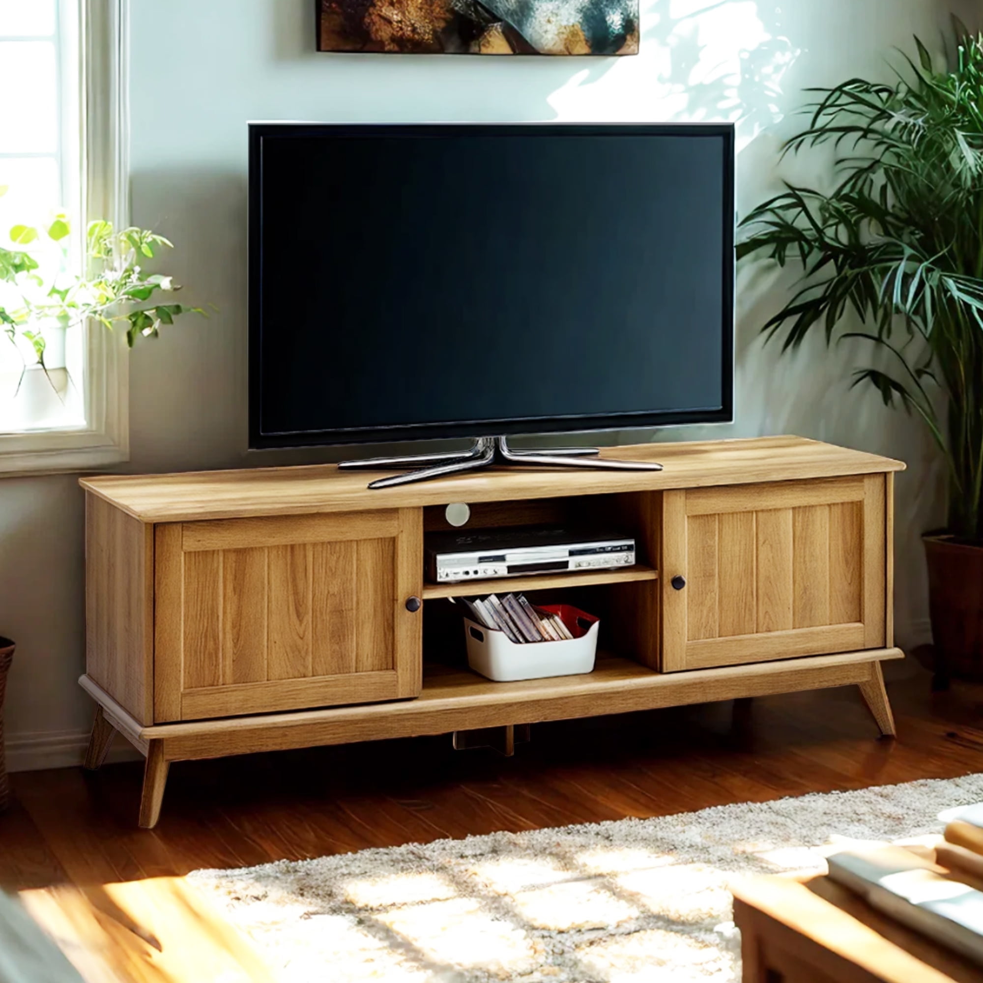 Caffoz Newport Series Modern TV Media Console Stand, 22 in H x 63 in W ...