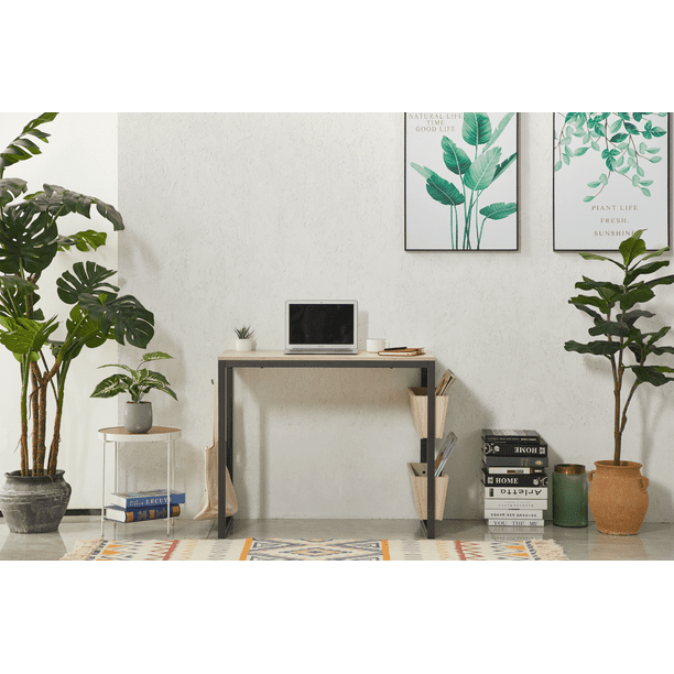 Caffoz Simple Computer Desk for Small Space, Natural - Walmart.com
