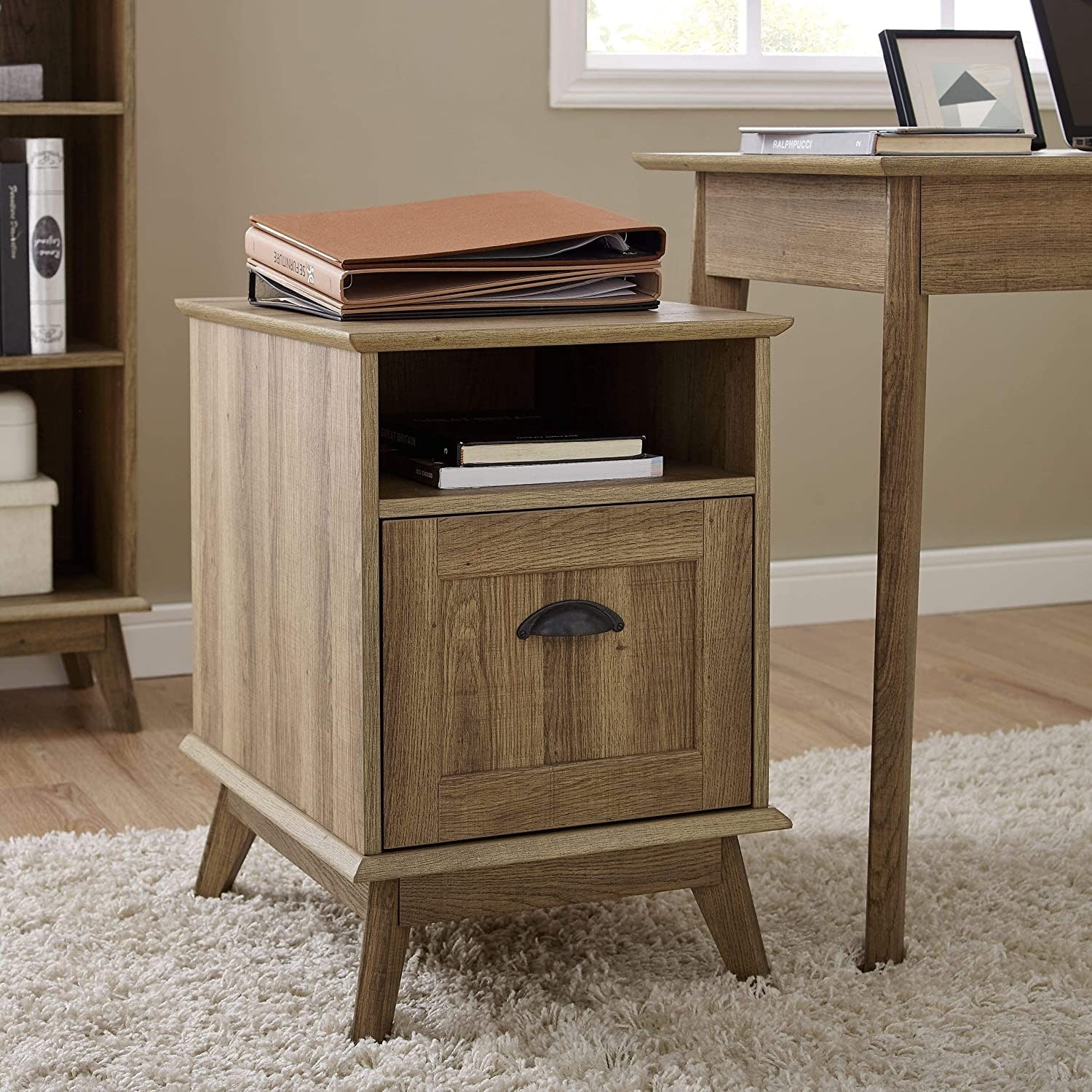 Caffoz Wooden Home Office File Cabinet with Fully Extended Drawer ...