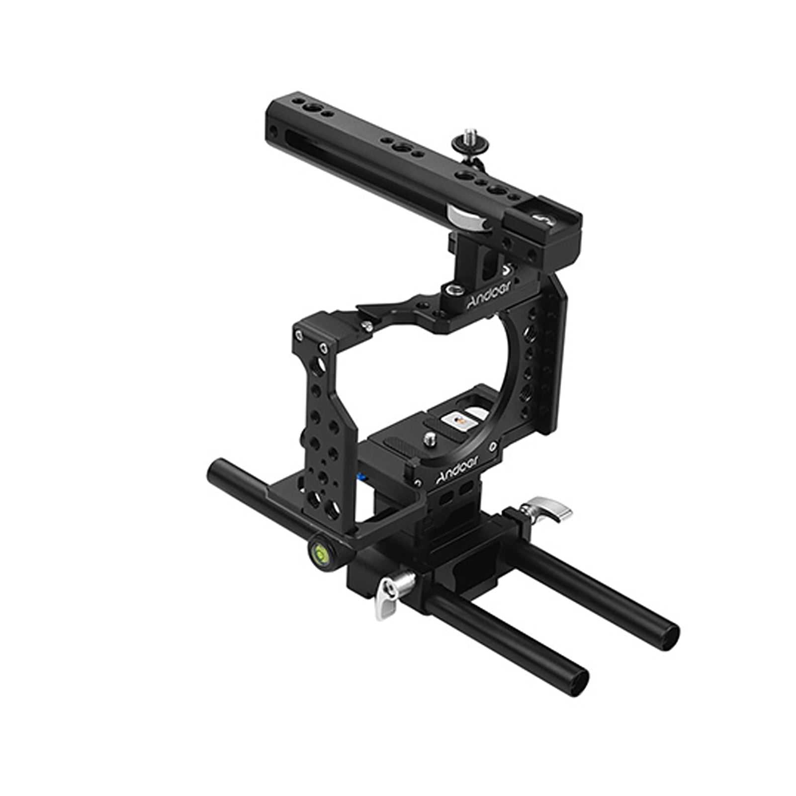 Cage Andoer Camera Cage + Top Handle + 15mm Rod Baseplate Kit Video ...