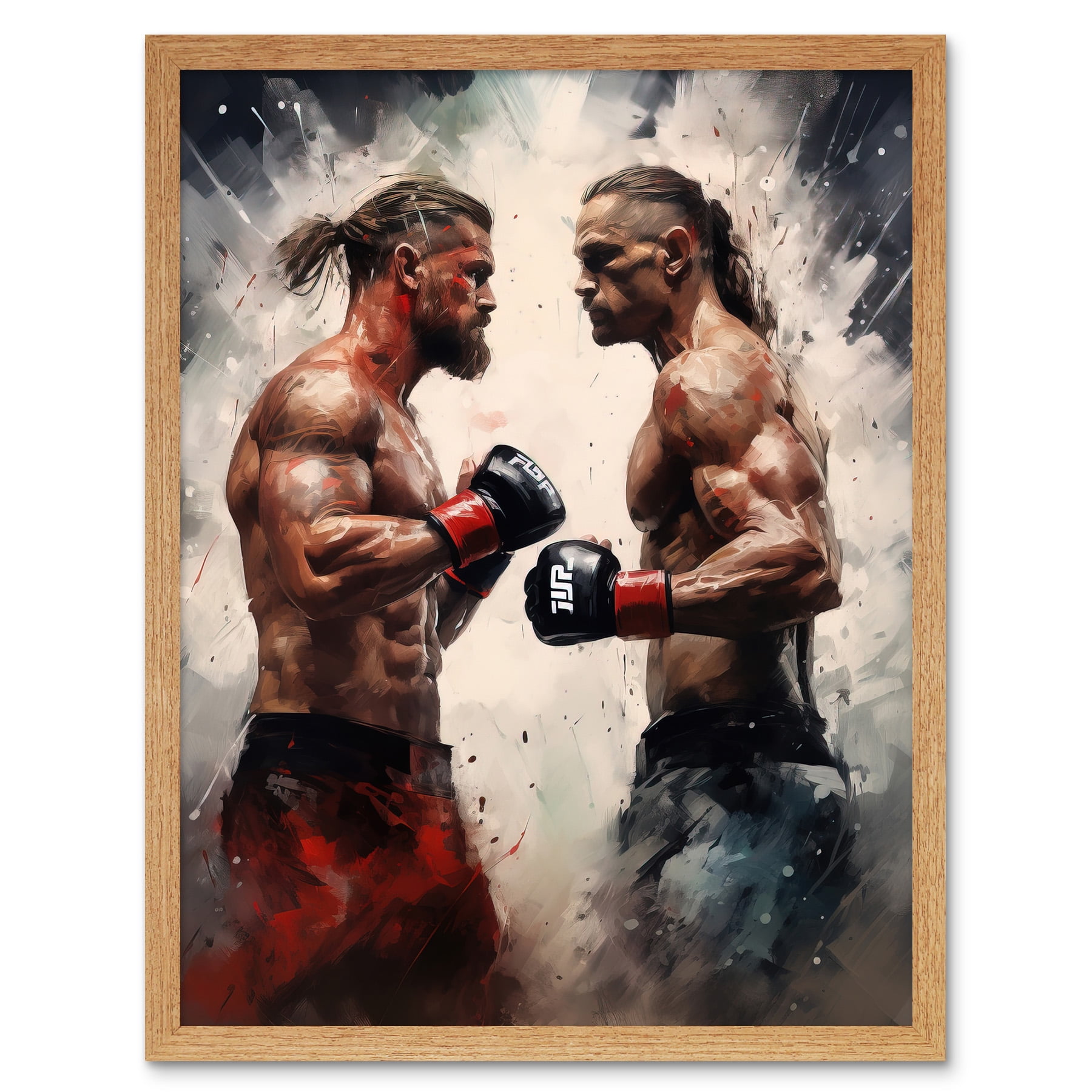 Cage Fight Oil Paint Artwork Combat Mixed Martial Arts Boxing Wrestling ...