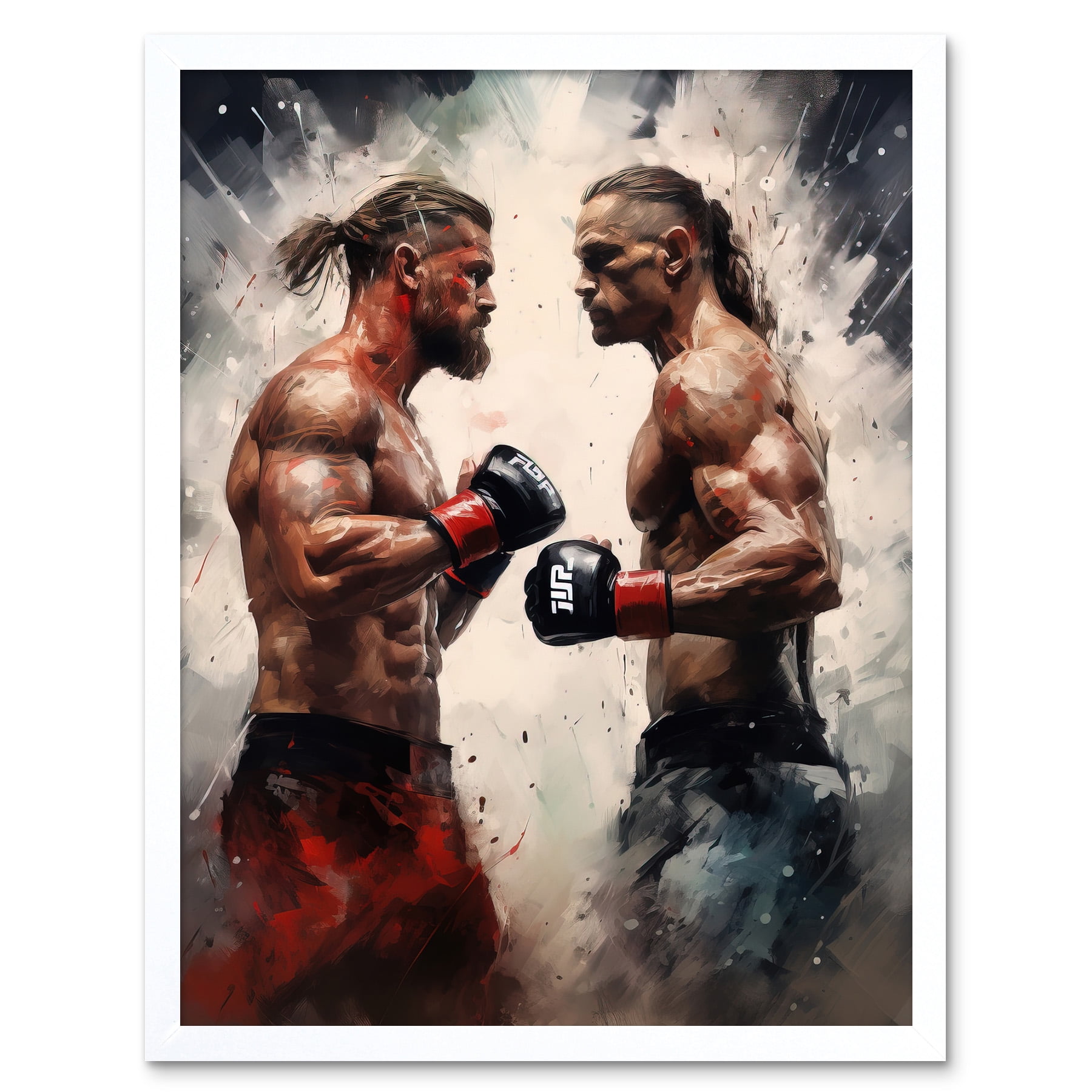 Cage Fight Oil Paint Artwork Combat Mixed Martial Arts Boxing Wrestling ...