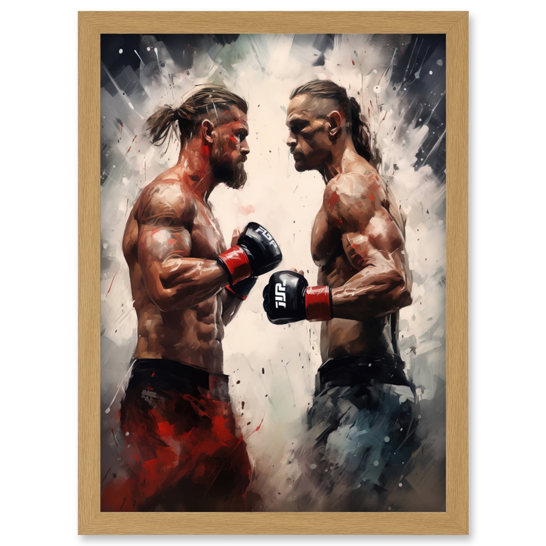 Cage Fight Oil Paint Artwork Combat Mixed Martial Arts Boxing Wrestling ...