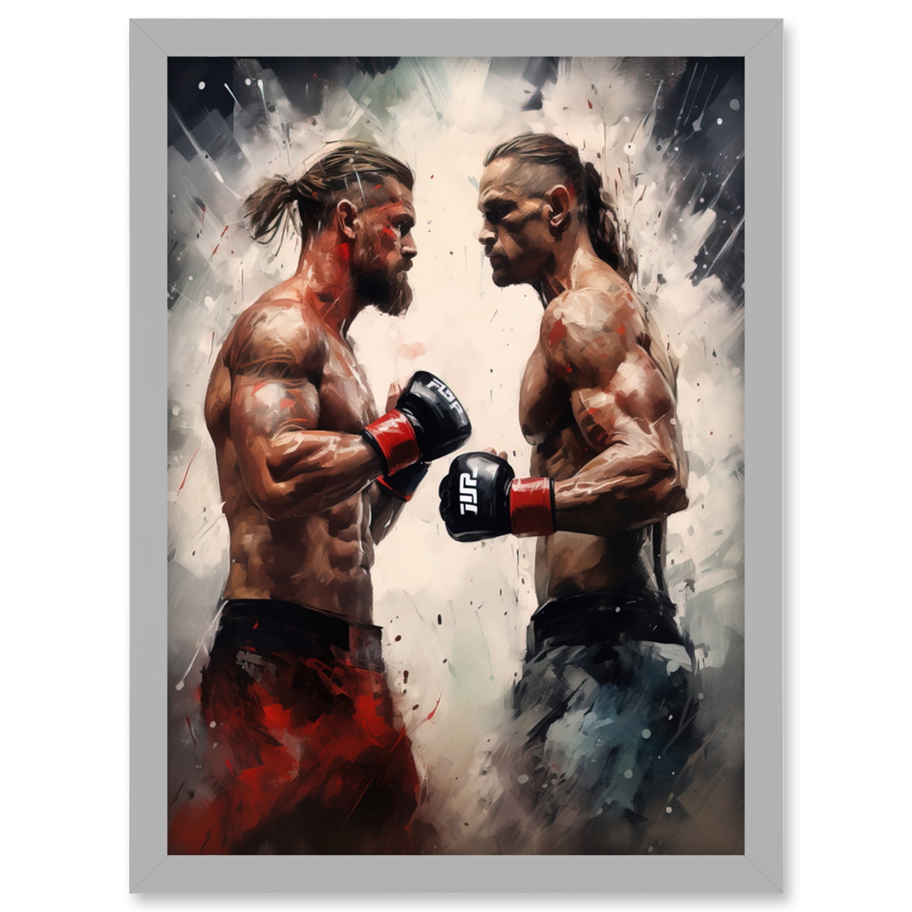 Cage Fight Oil Paint Artwork Combat Mixed Martial Arts Boxing Wrestling ...