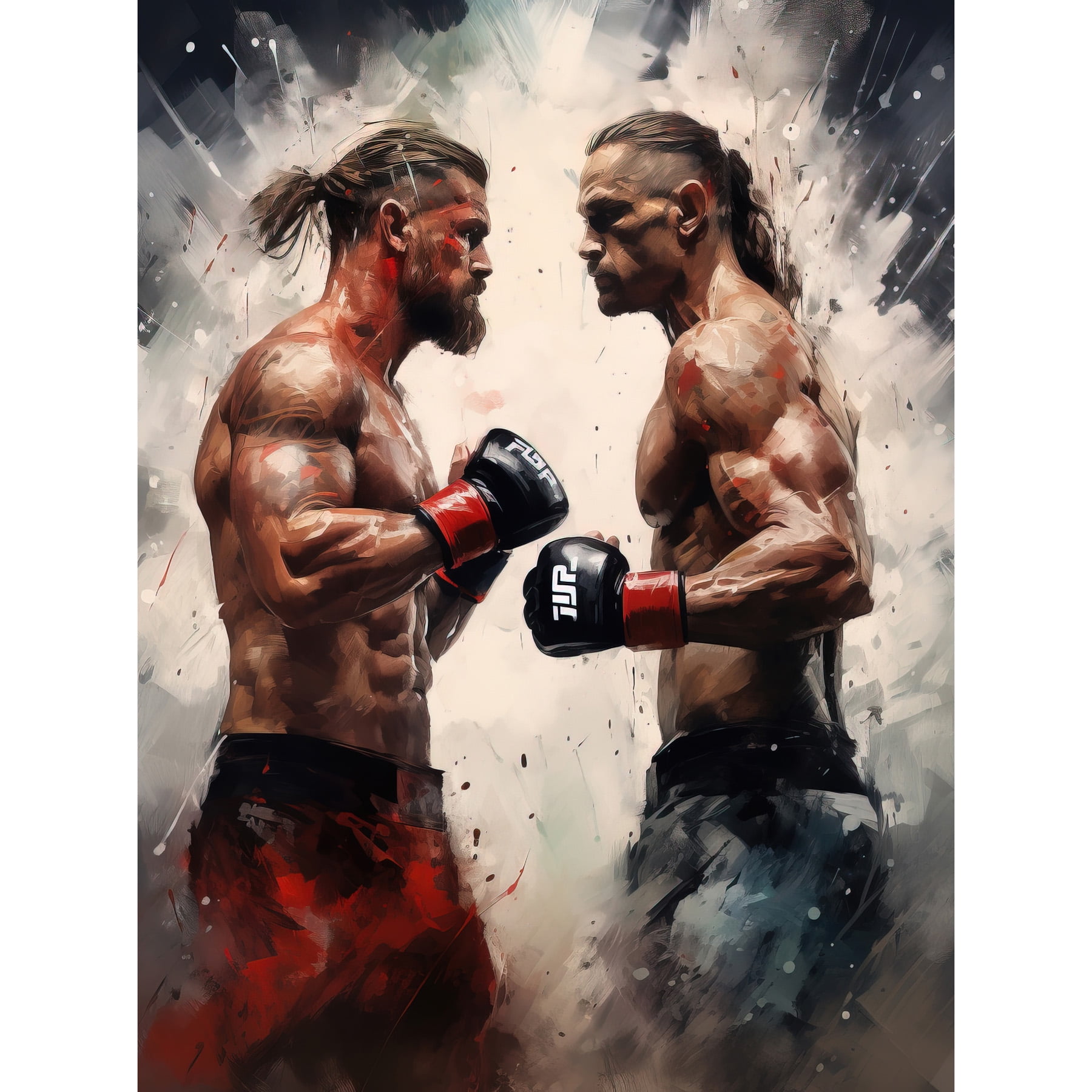 Cage Fight Oil Paint Artwork Combat Mixed Martial Arts Boxing Wrestling ...