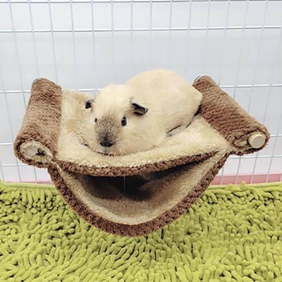 Cage-Mounted Double-Layer Small Pet Hammock, Soft Plush Hideout Bed ...