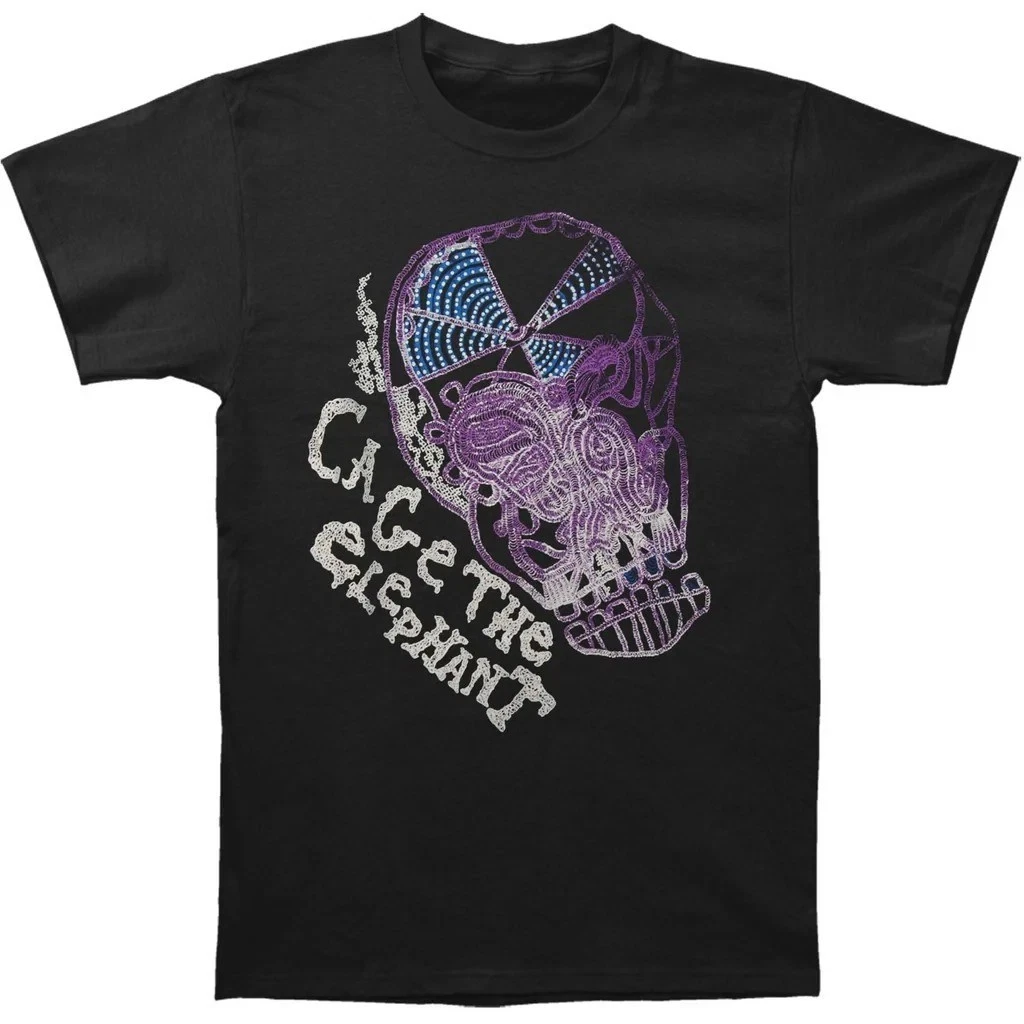 Cage The Elephant Color Skull T-shirt Tour Concert Black Short Sleeve ...
