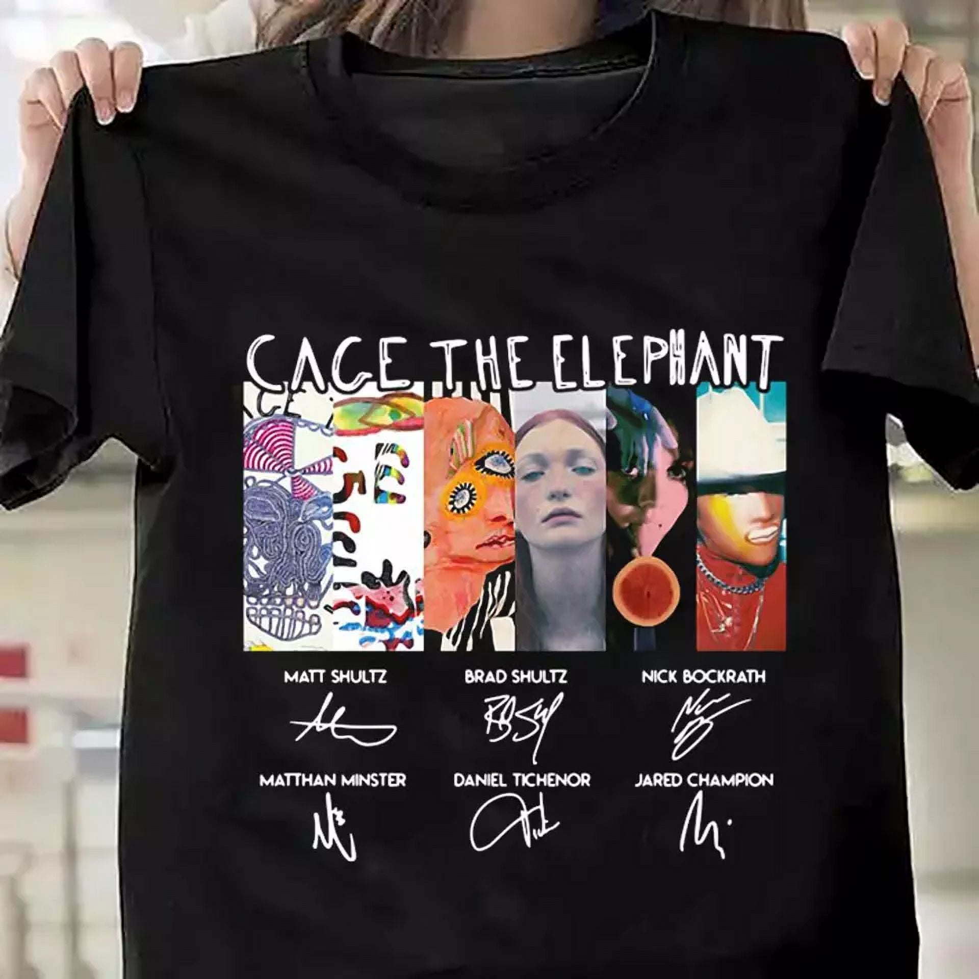 Cage The Elephant Signatures Collection Album All Size Cotton T-Shirt ...