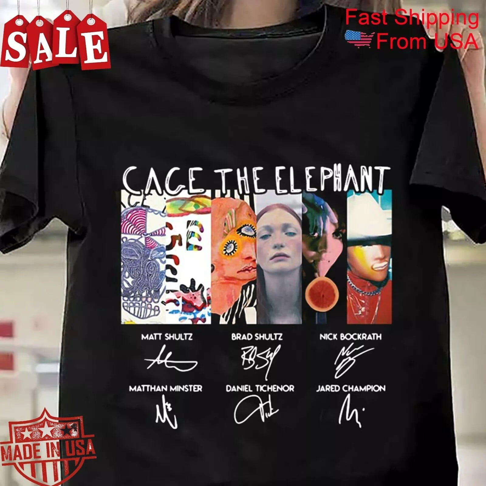Cage the Elephant Signatures Collection Unisex T-Shirt - Walmart.com