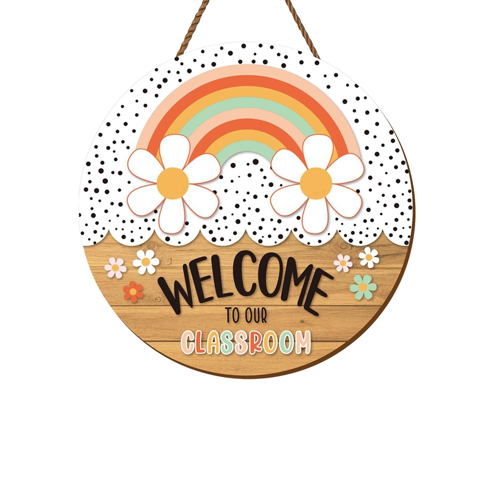 Cagnkofi 3D Welcome Classroom Door Sign Hanging, Pastel Flower Back to ...