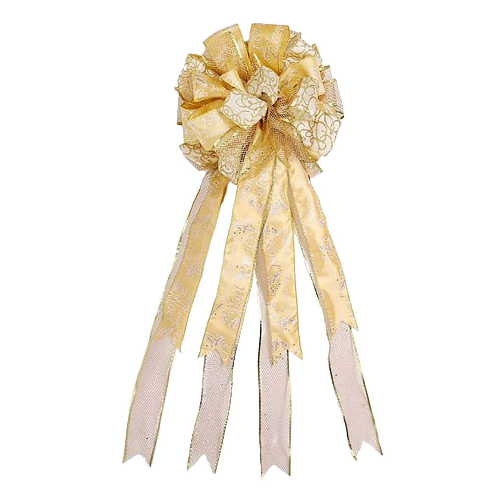 Cagnkofi Christmas Tree Topper Bow, 34"x 13" Large Handmade Christmas ...