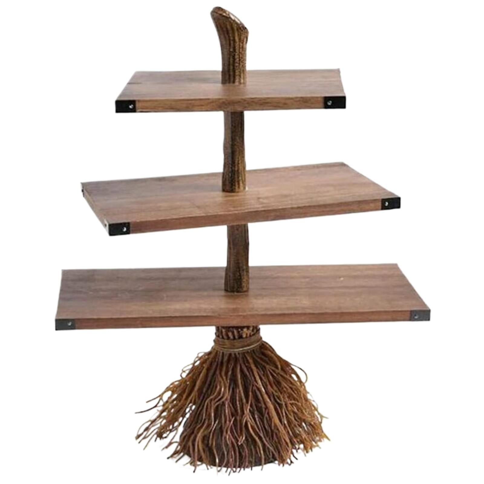 Cagnkofi Halloween BroomSnack Stand, 3 Tiers Tray Halloween Snack Tray ...