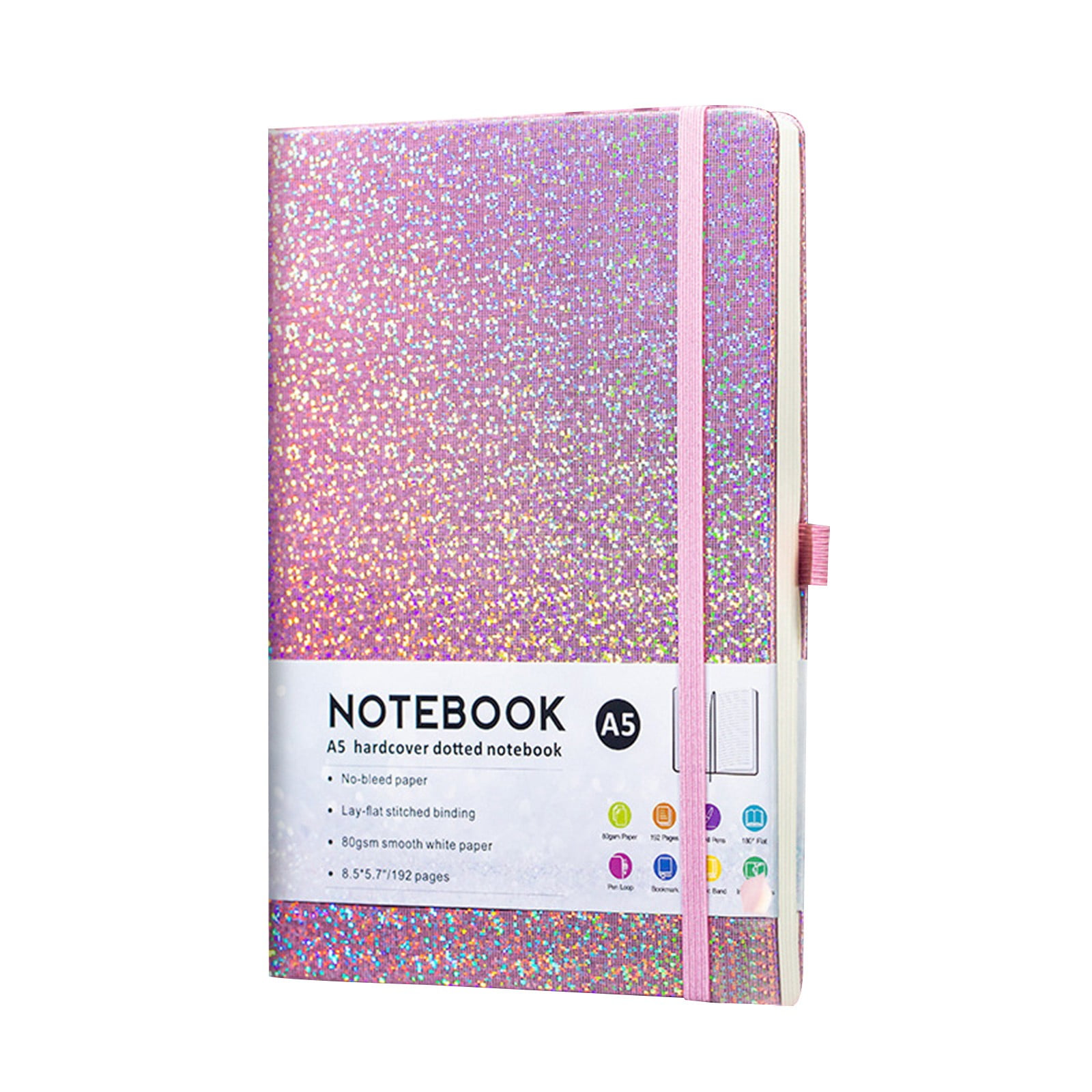 Cagnkofi Notebook: Rainbow Glitter Background160 Pages Lined Notebook ...