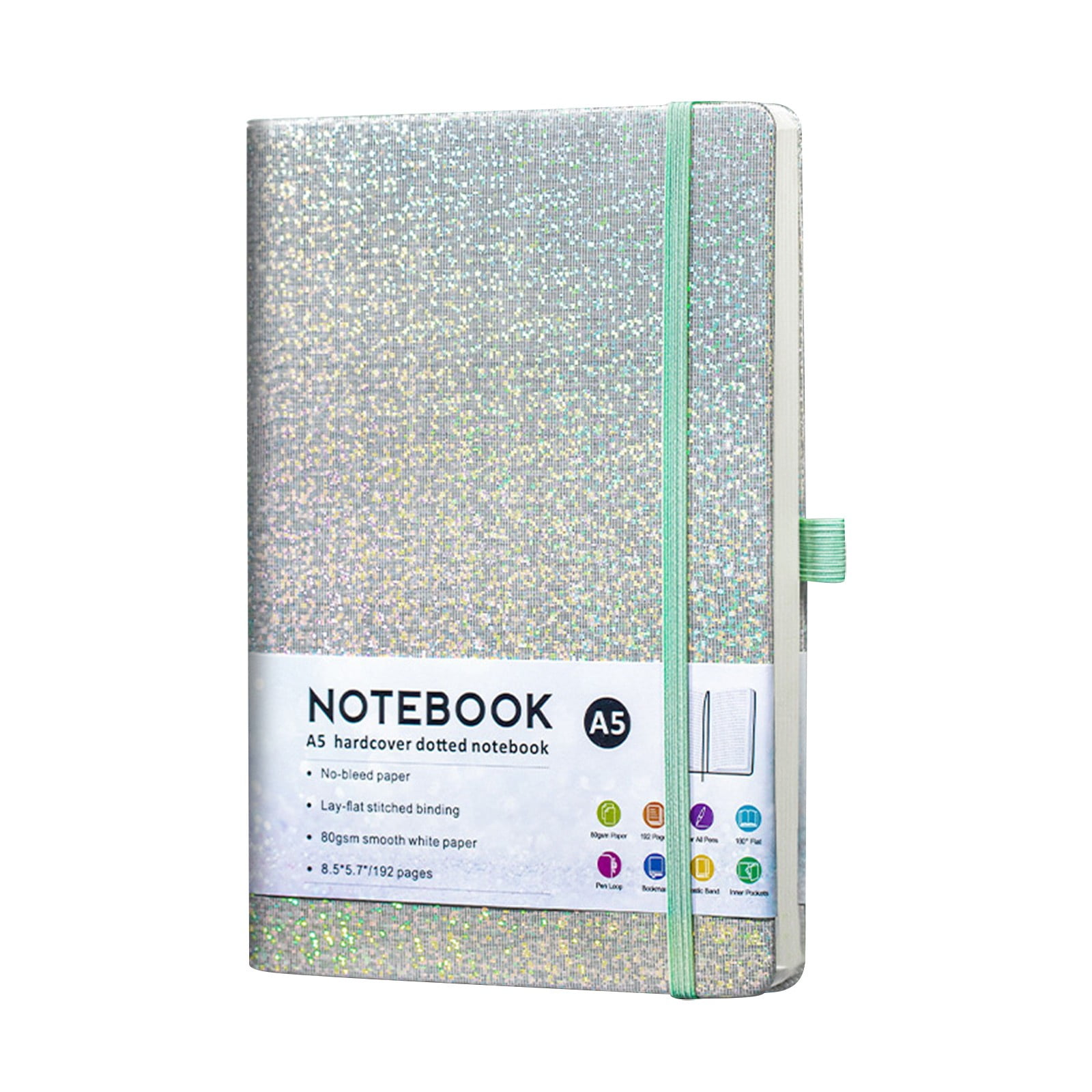 Cagnkofi Notebook: Rainbow Glitter Background160 Pages Lined Notebook ...
