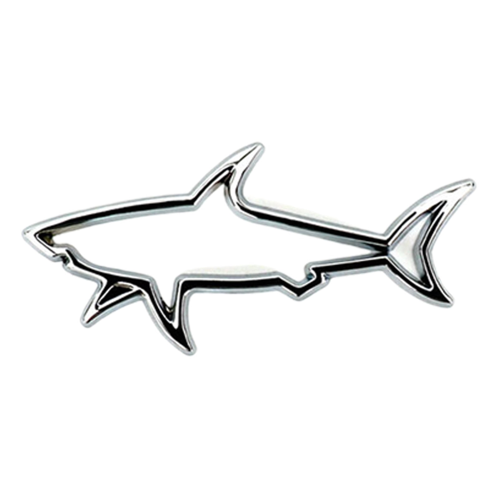 Cagnkofi Reduced! 3D Chrome Metal Shark Logo Car Emblem Hollow Fish ...