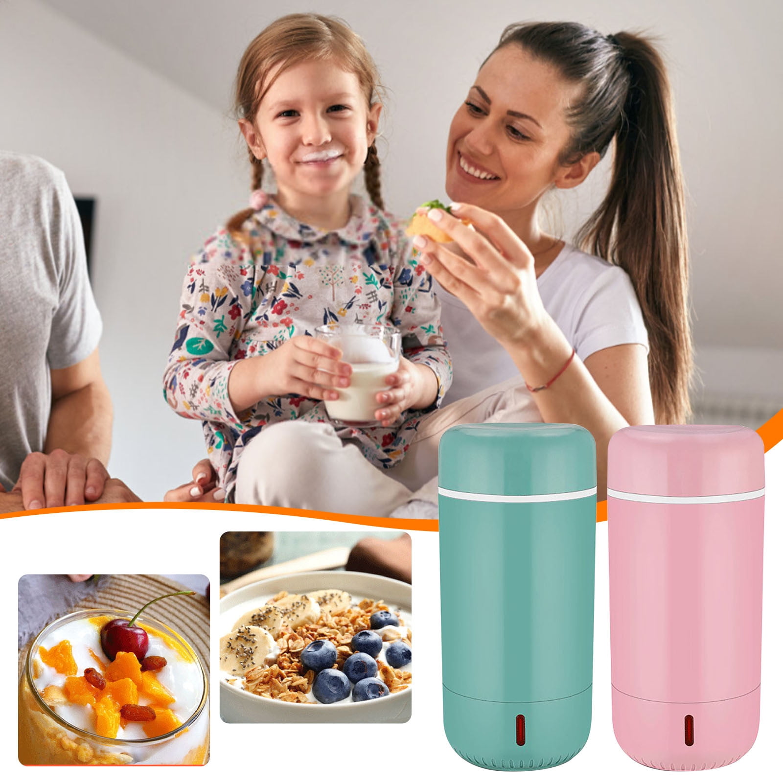 Cagogo 2Pcs Mini Yogurt Maker Machine, Homemade Yogurt Cup For Kitchen ...