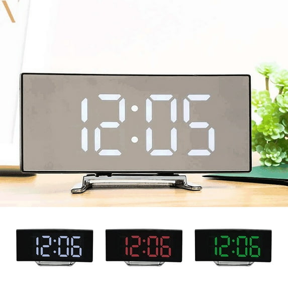 Cagogo 3Pcs Curved Screen LED Alarm Clock, Large Display Digital Clock ...