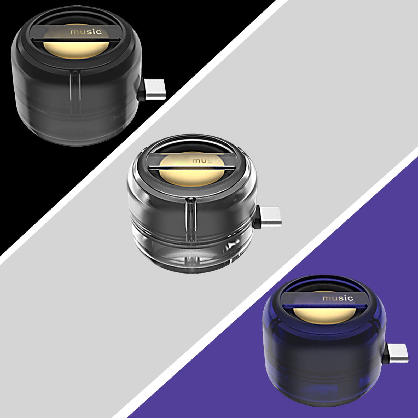 Cagogo 3Pcs Mini Portable Speaker, 2W Microphone Speaker Line Input ...