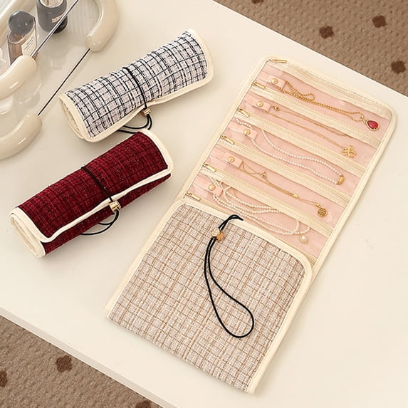 Cagogo 3Pcs Roll-Up Jewelry Organizer Bag, Large Capacity Jewelry ...