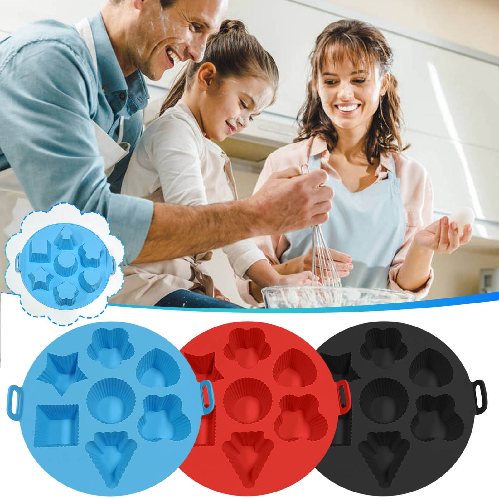 Cagogo 3Pcs Summer Baking Silicone Cake Pad, Circular Shaped Hole ...