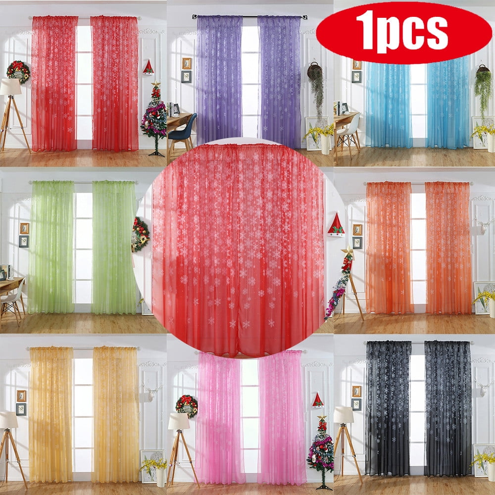 Cagogo under $5 1Pcs Christmas Curtain, Christmas Snowflake Curtain ...