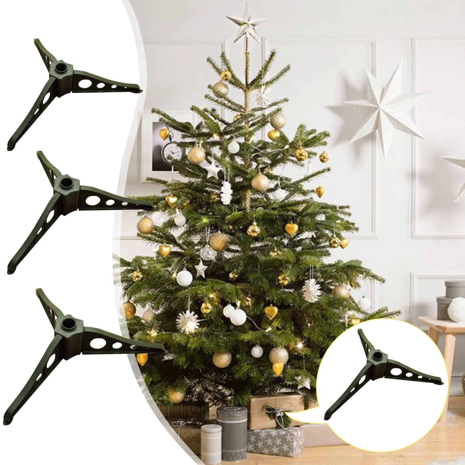 Cagogo under $5 3Pcs Christmas Tree Stand, Christmas Tree Plastic Base ...