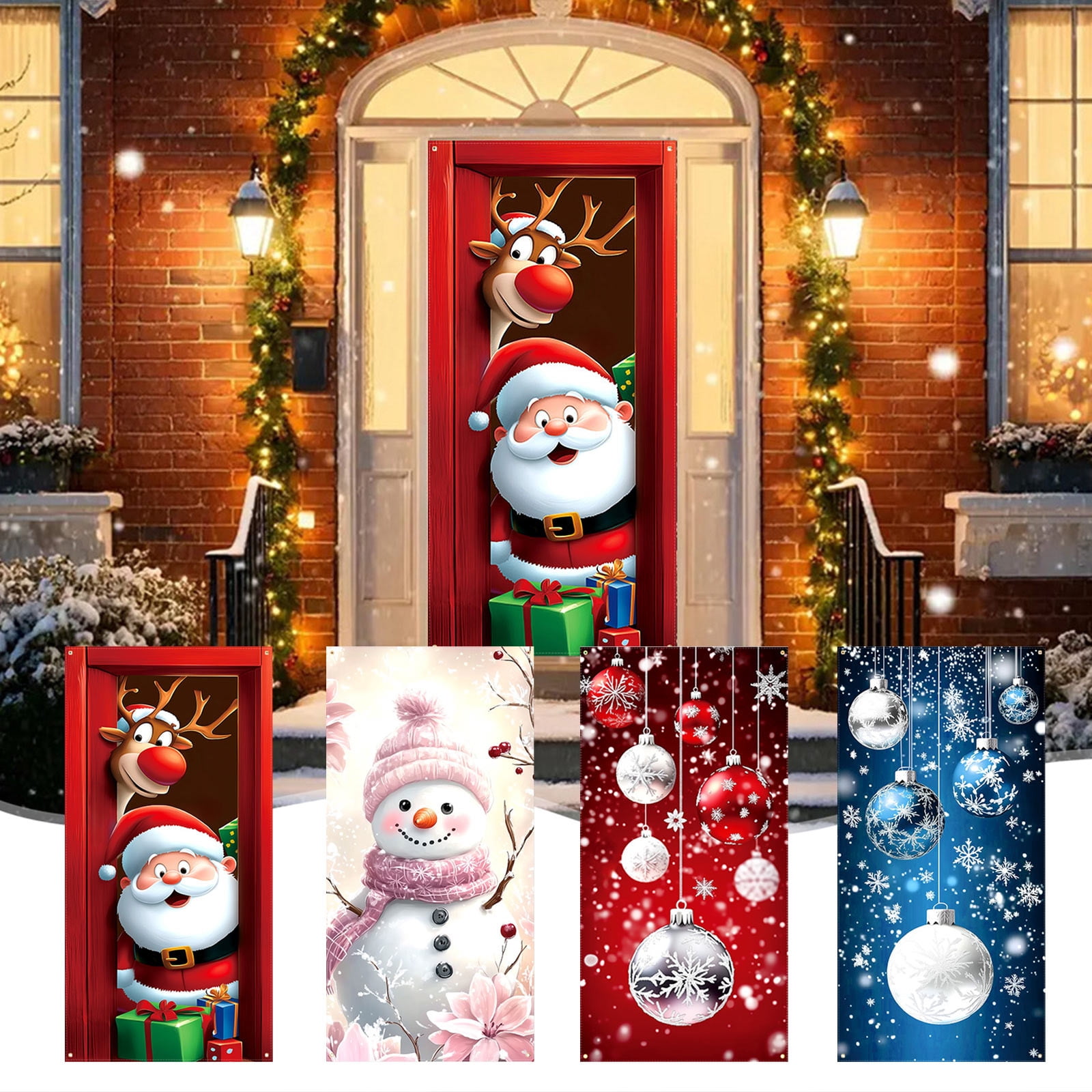 Cagogo under $5 4Pcs Holiday Door Decoration, Christmas Door Hanging ...