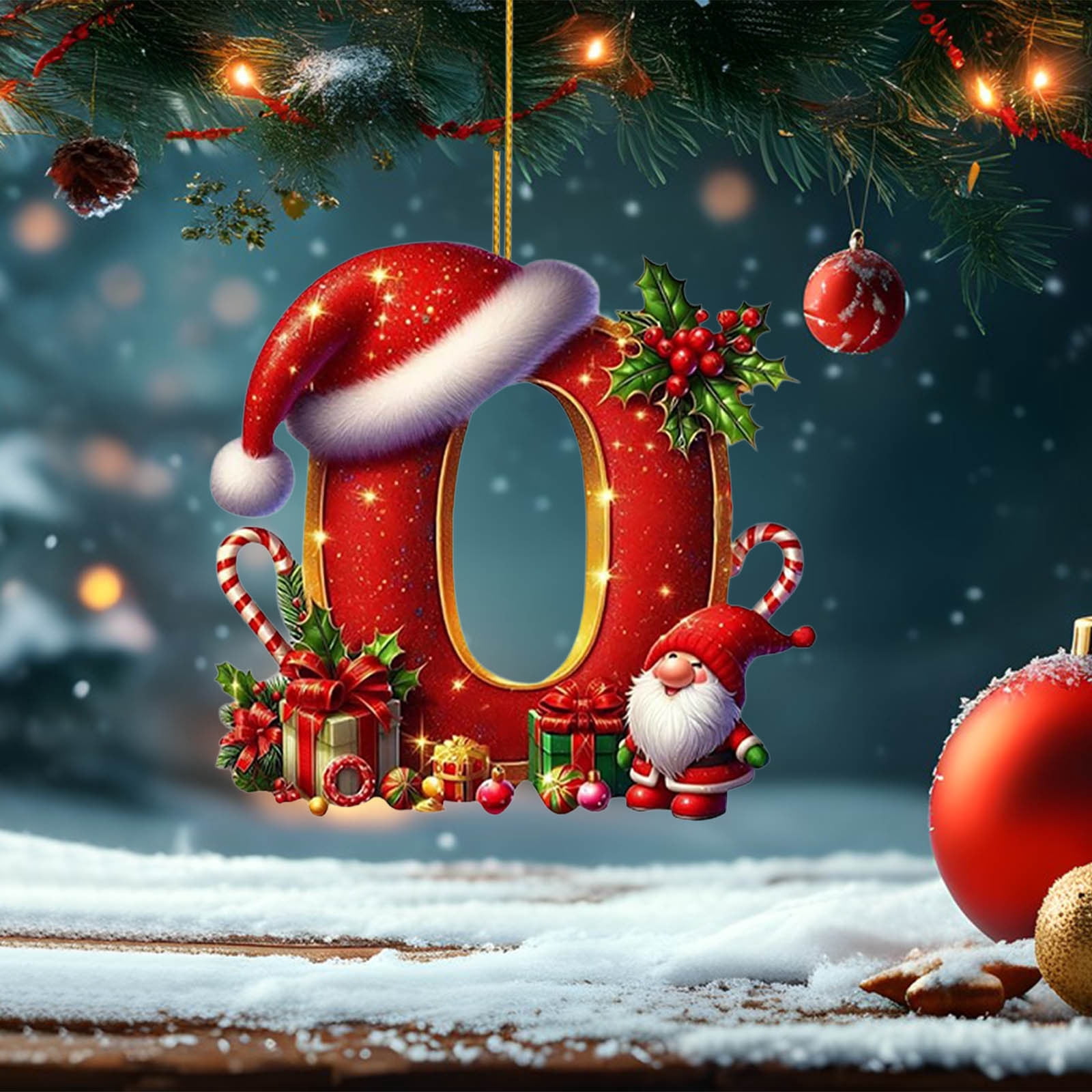 Cagogo under $5 Alphabet Christmas Decor, 26 Letters Christmas Tree ...