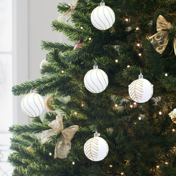 Cagogo under $5 Flocked Christmas Ornaments, 6CM Flocked Christmas ...