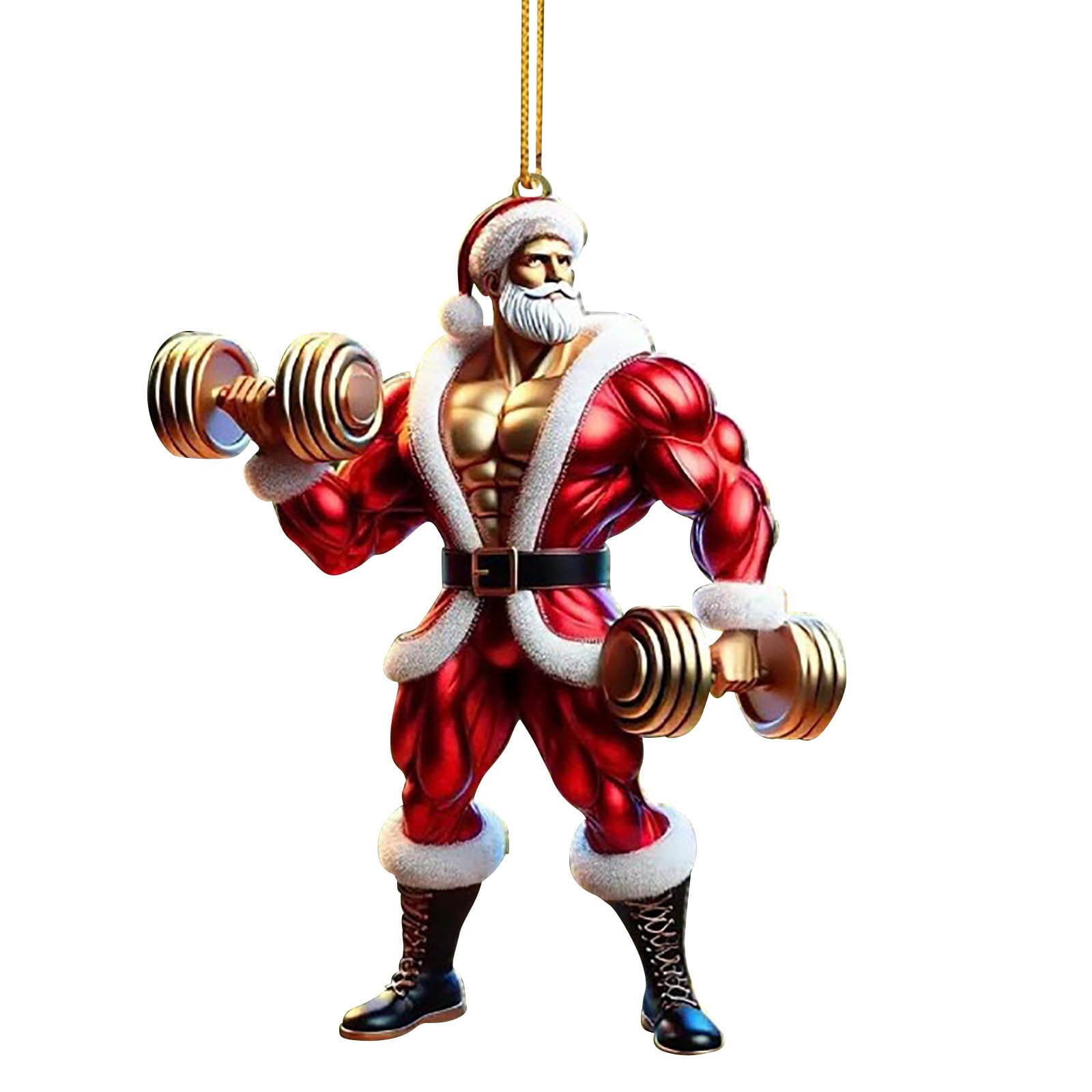 Cagogo under $5 Muscle Santa Ornament, Muscle Santa Ornament,Fitness ...
